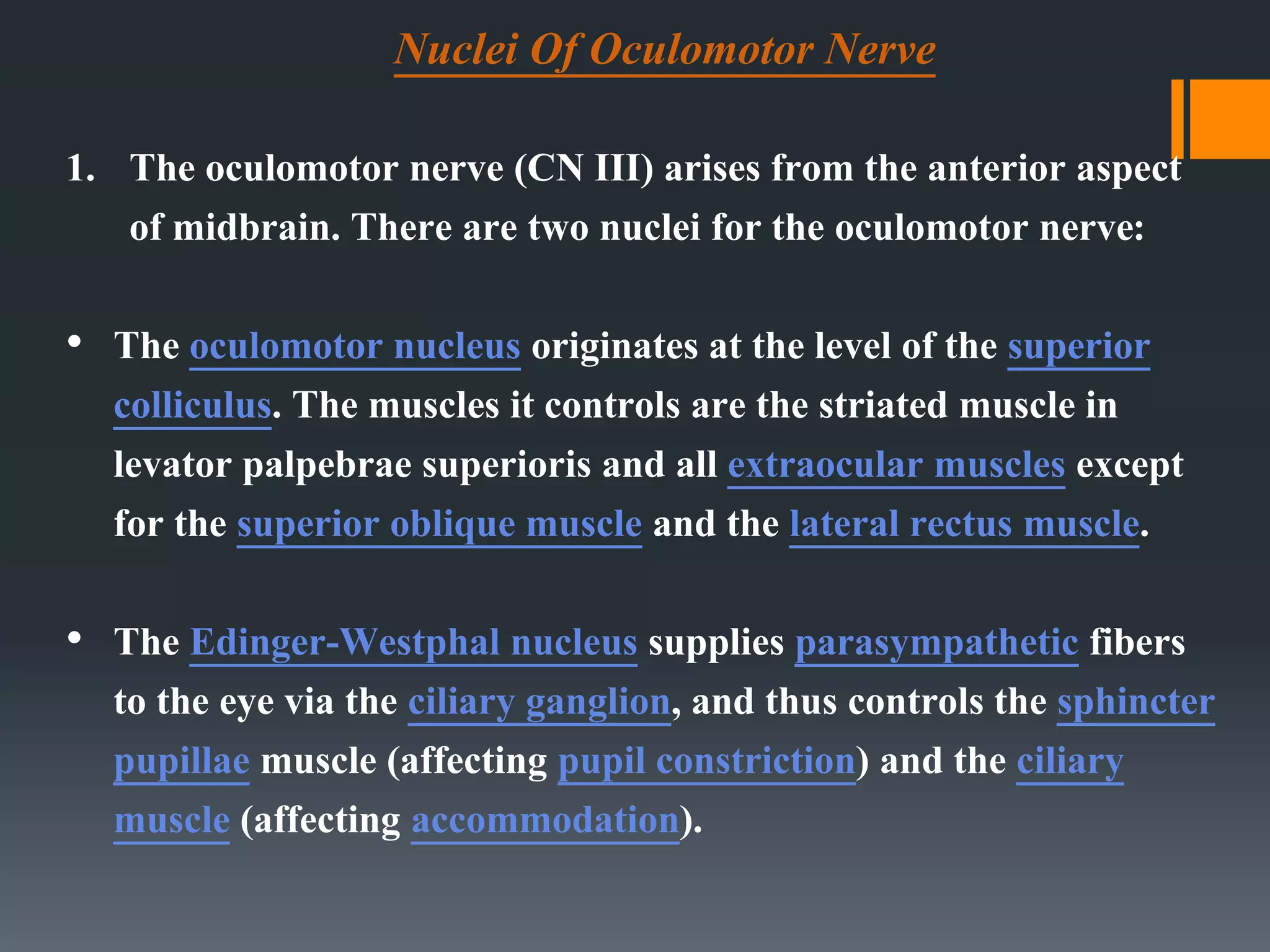 Oculomotor Nerve | PPTX