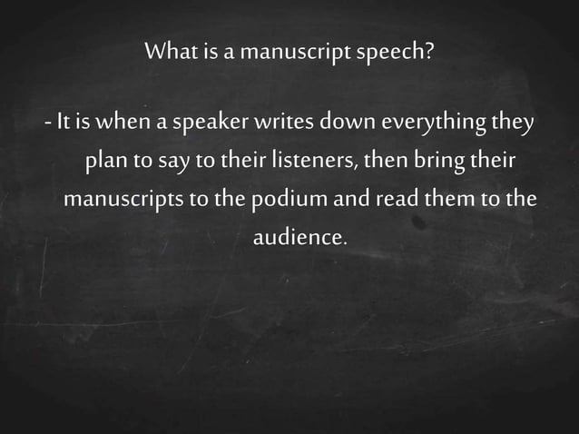Manuscript Speech (Oral Communication Grade 11) | PPTX