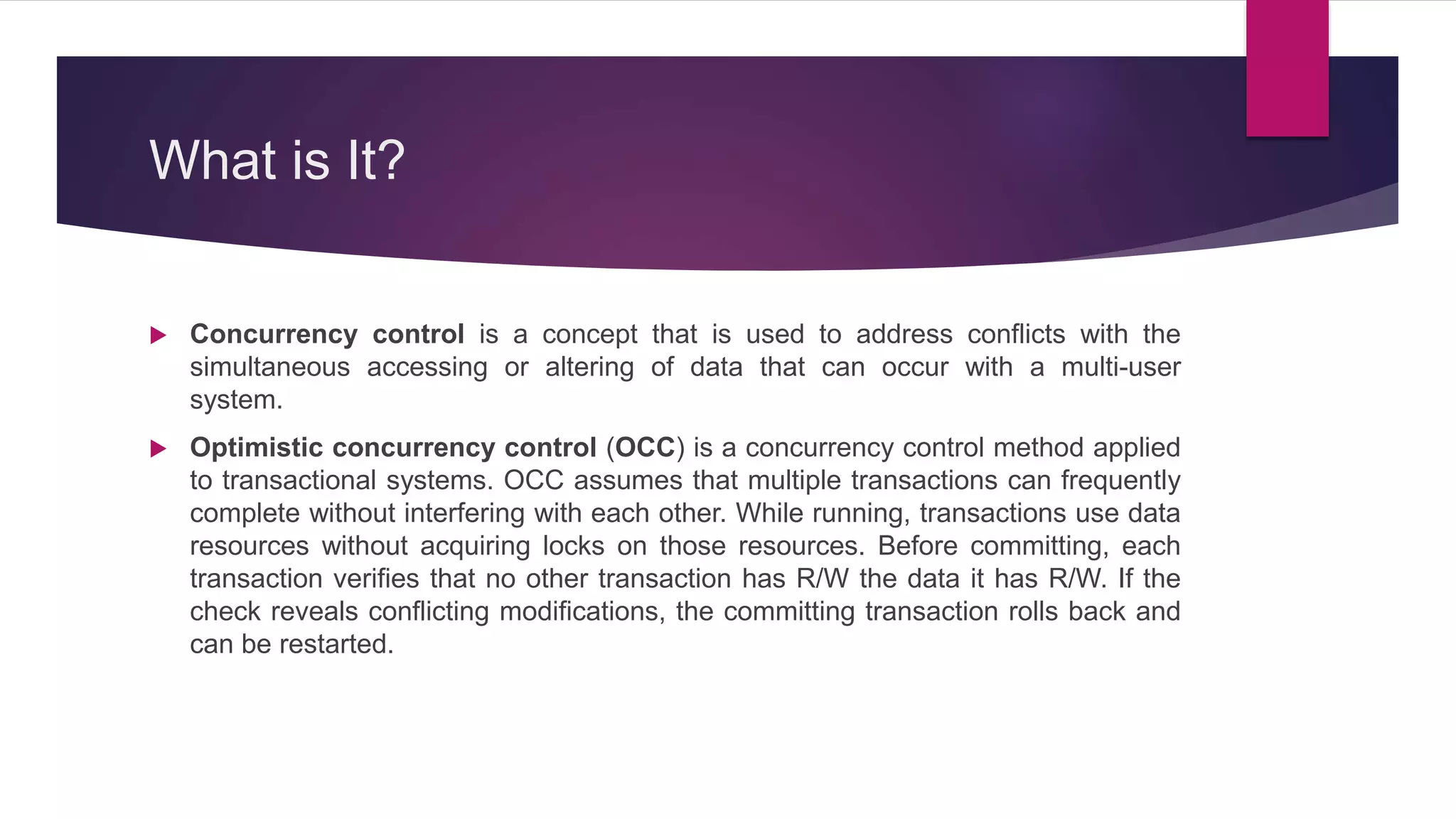 Optimistic concurrency control in Distributed Systems | PPTX Optimistic concurrency control in Distributed Systems | PPTX