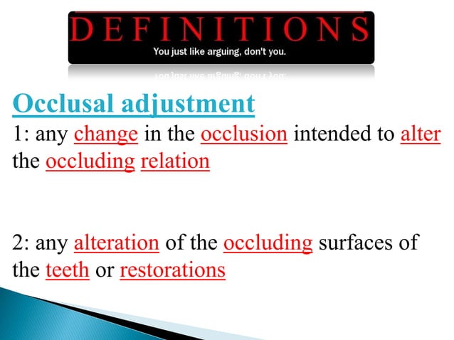 occlusal adjustment | PDF