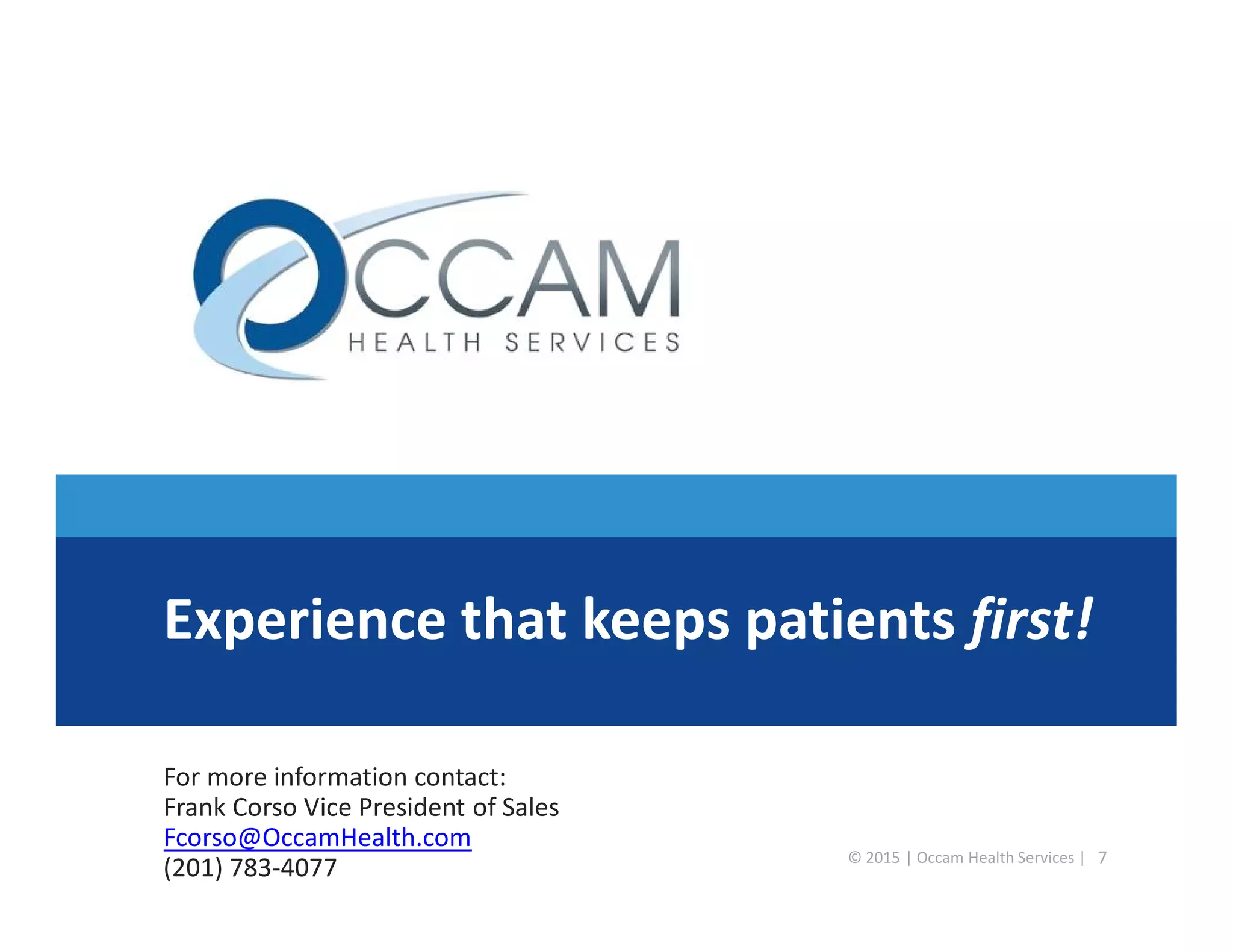 Occam health synopsis 3 7-16 | PPT
