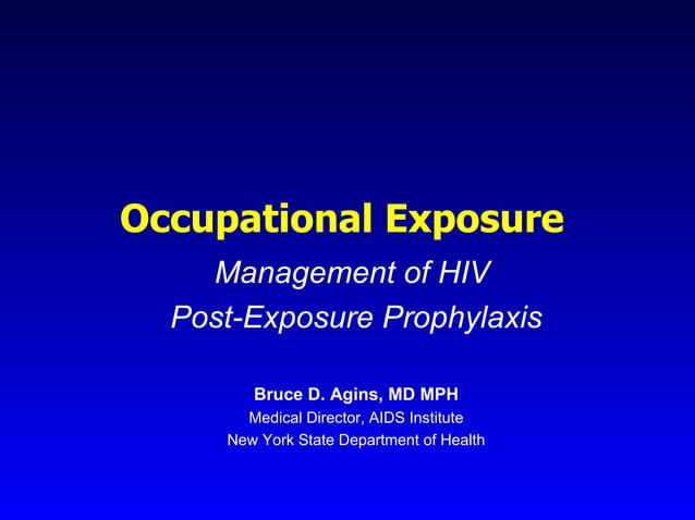 Management of HIV - Post-Exposure Prophylaxis Management of HIV - Post ...