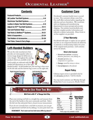 Occidental Leather Catalog | PDF