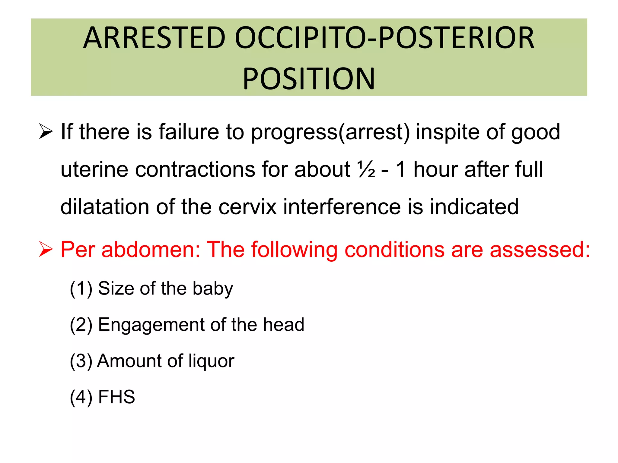 Occipito posterior position | PPTX