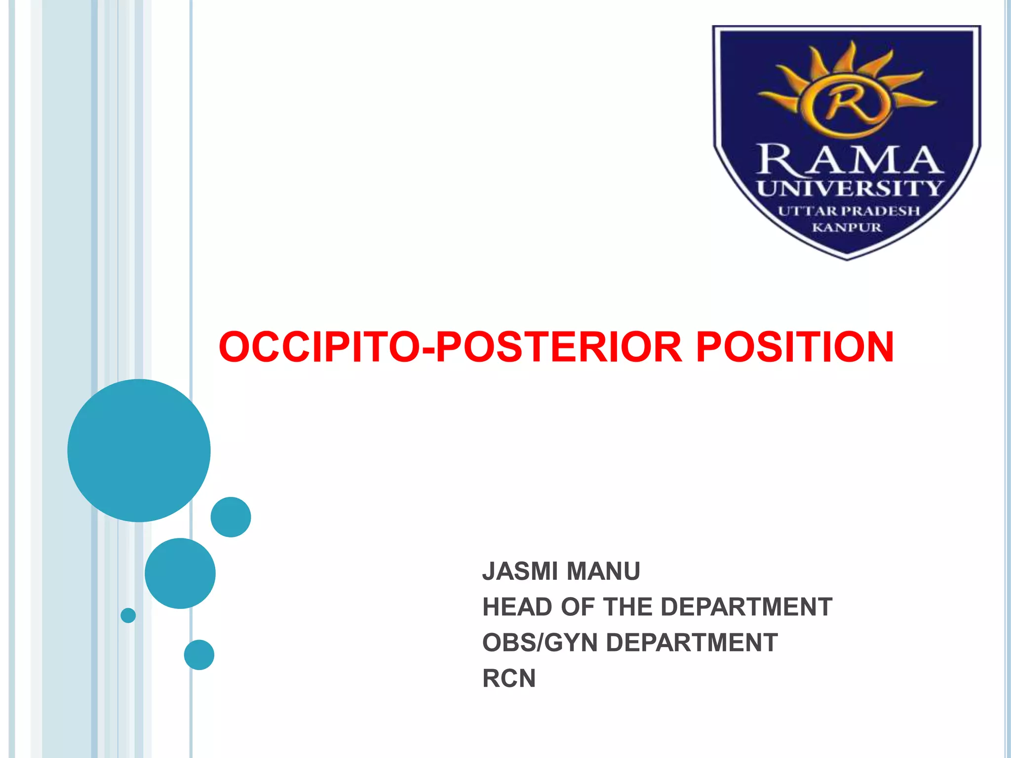Occipito posterior position | PPT