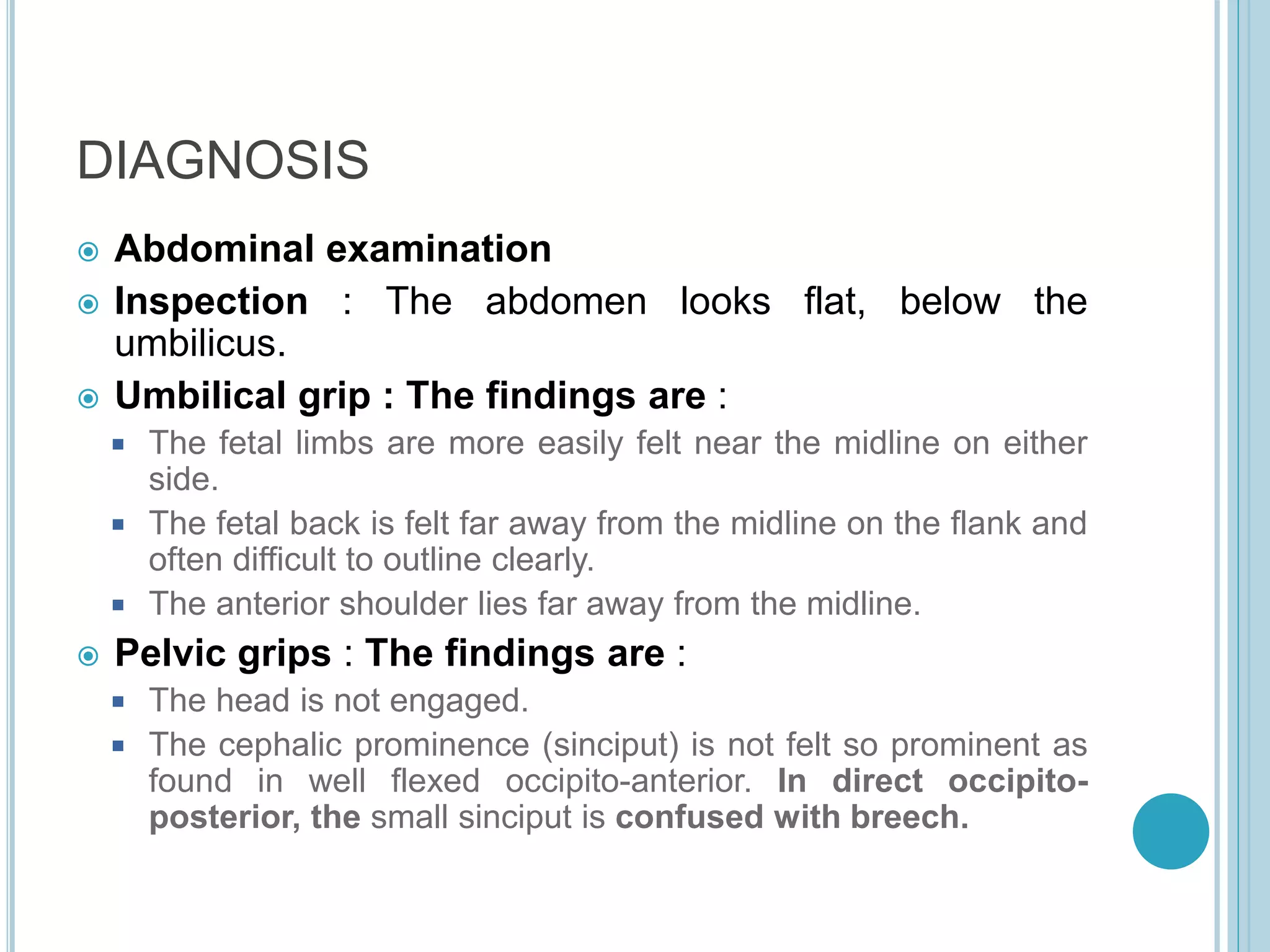 Occipito posterior position | PPT