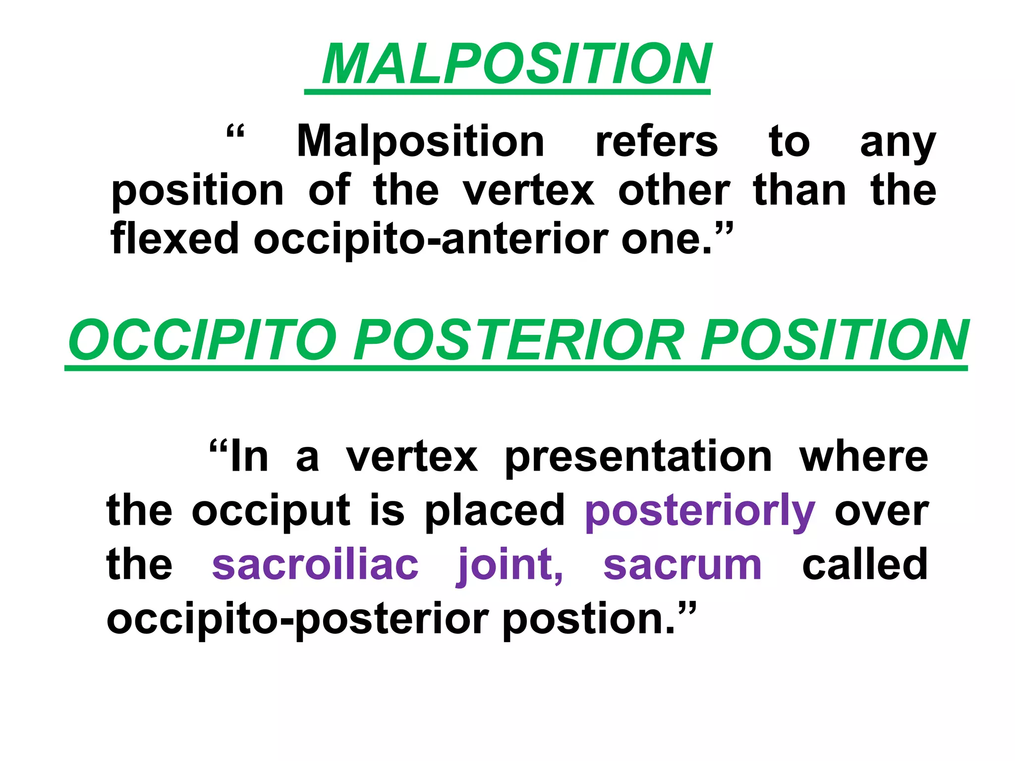 Occipito posterior position | PPTX