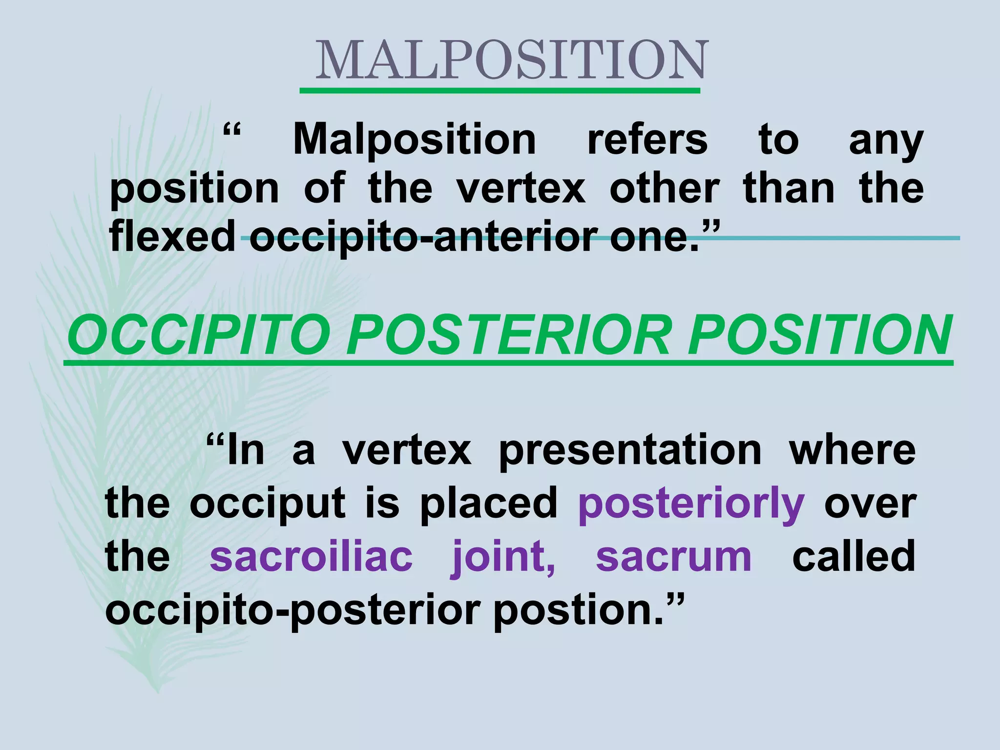 Occipito posterior position | PPTX