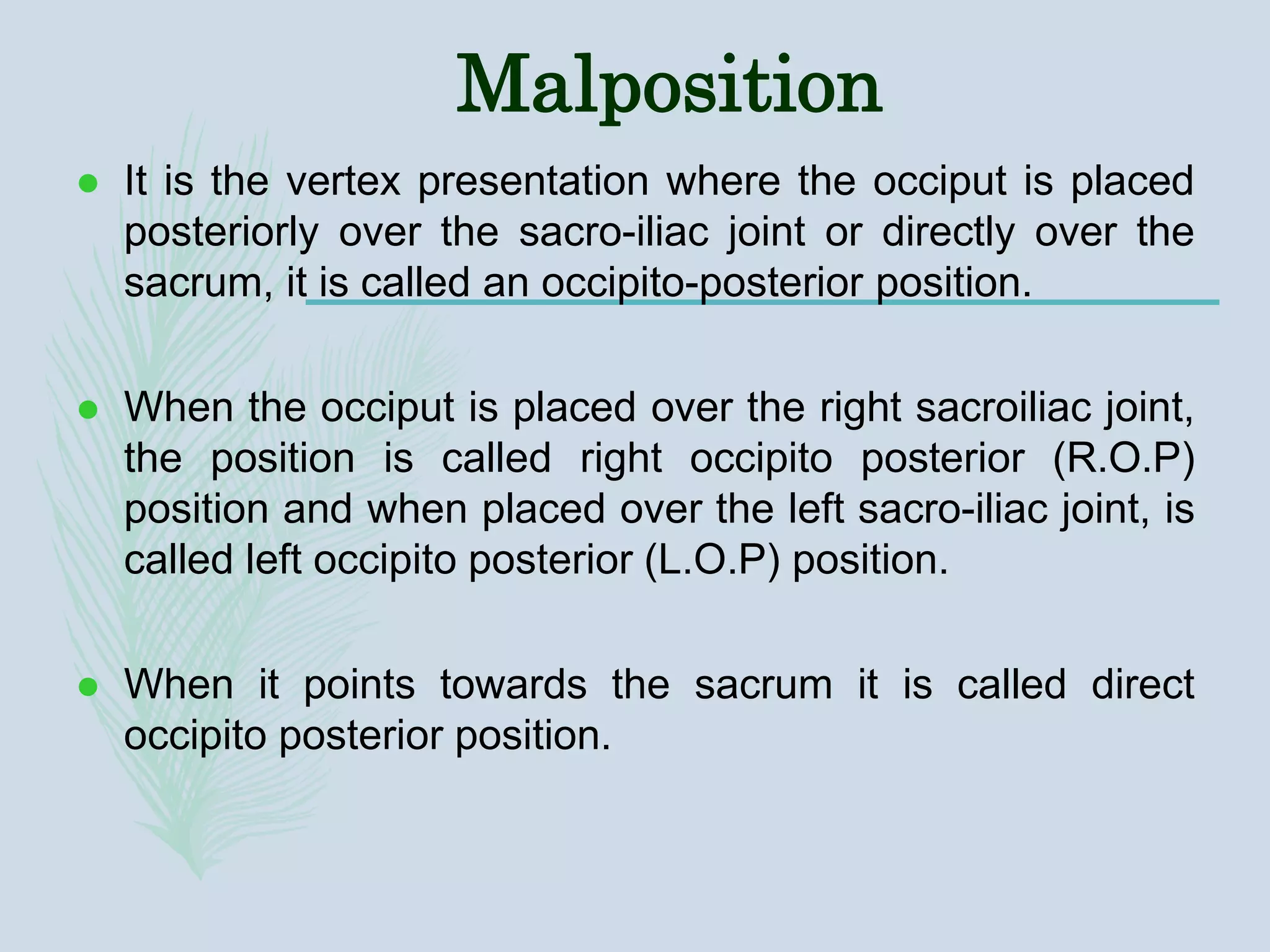 Occipito posterior position | PPTX