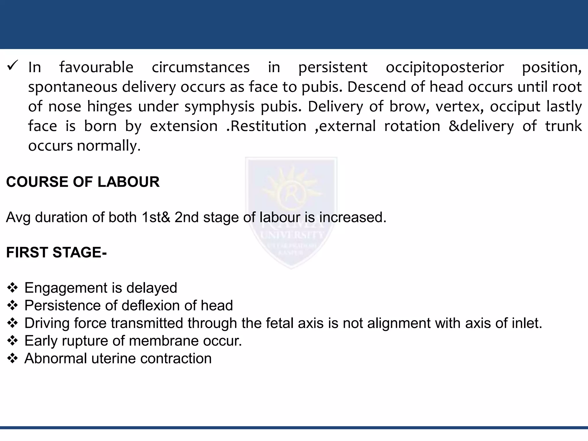 Occipito posterior position | PPT