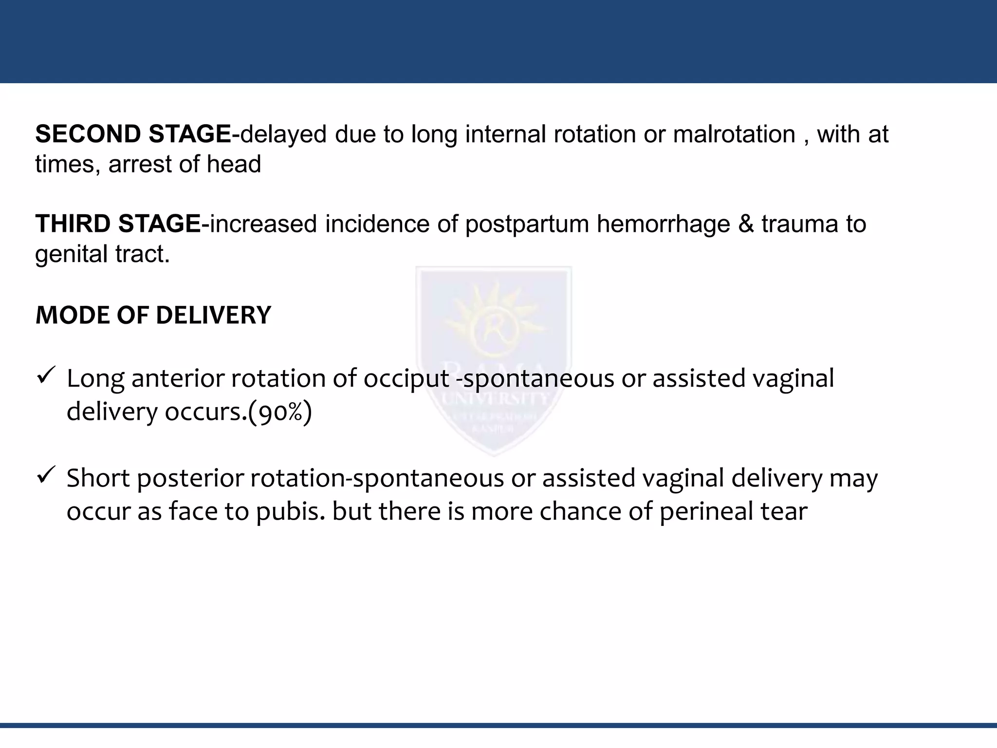 Occipito posterior position | PPT