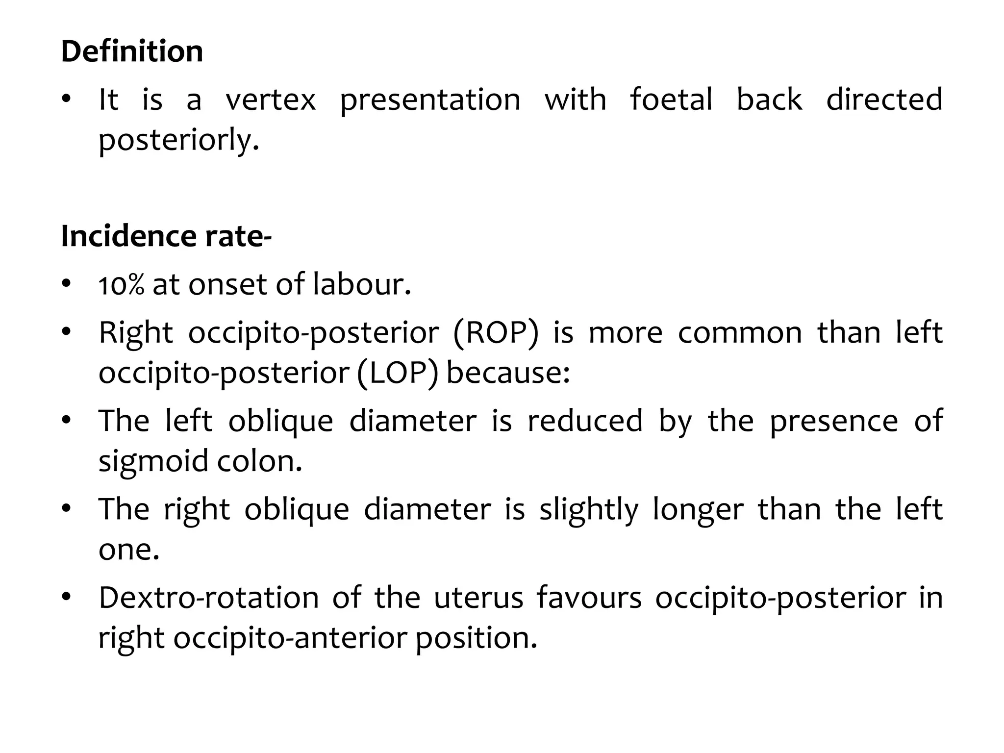 Occipito posterior position | PPT