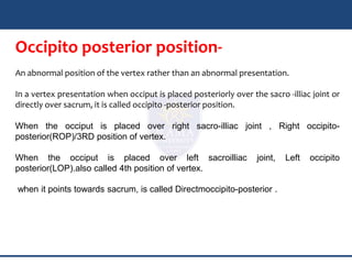 Occipito posterior position | PPT