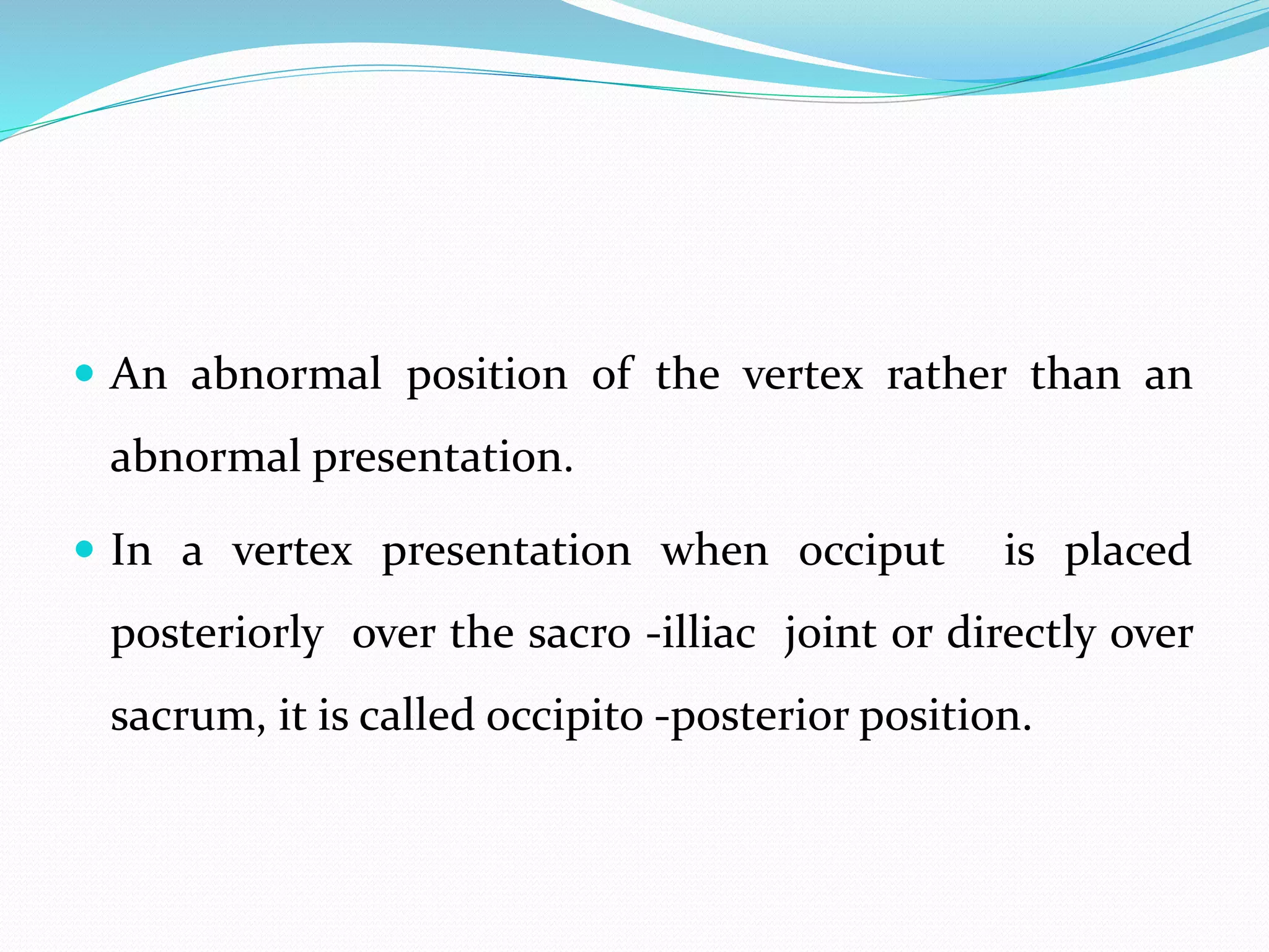 Occipito posterior positition | PPTX