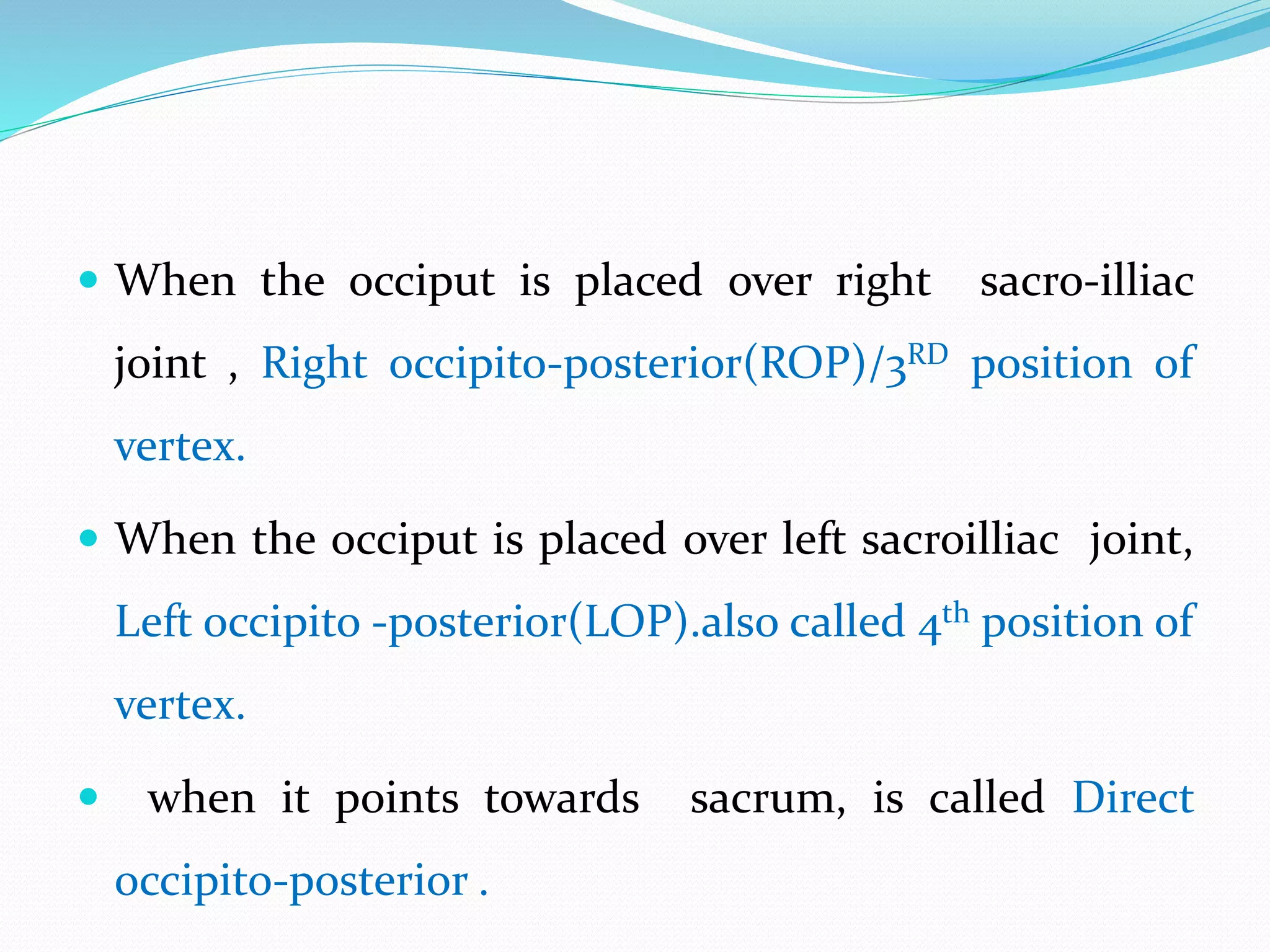 Occipito posterior positition | PPTX