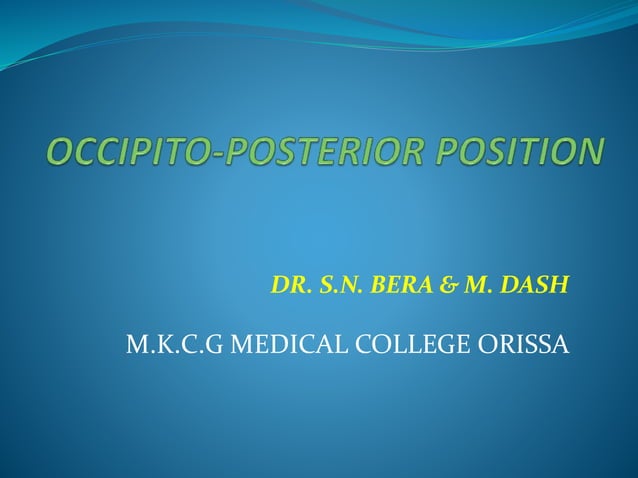 Occipito posterior positition | PPTX