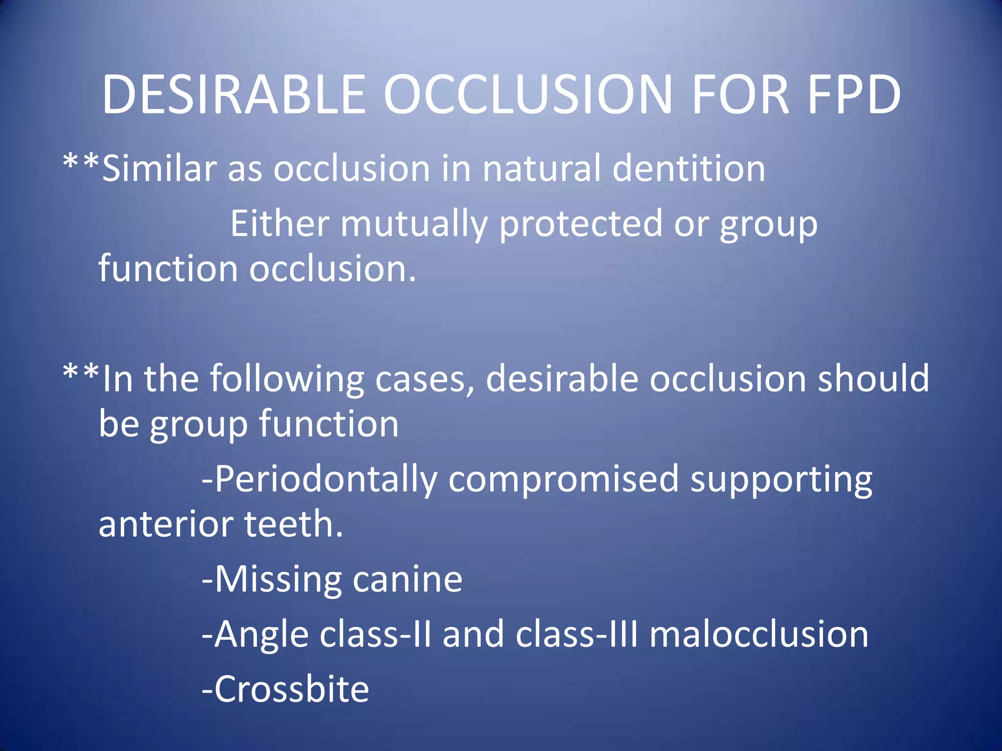 Occluion in prosthodontics | PPTX