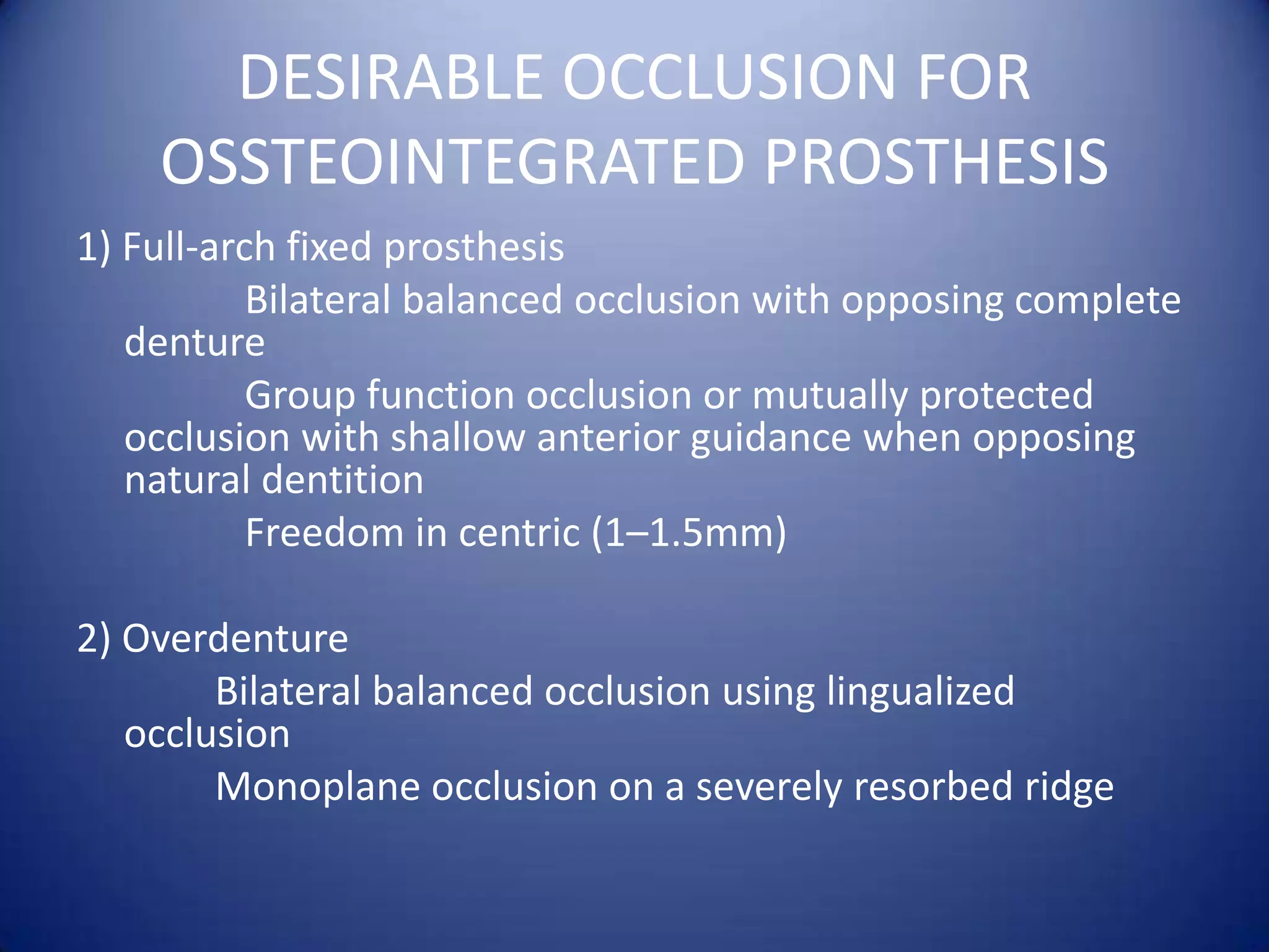 Occluion in prosthodontics | PPTX