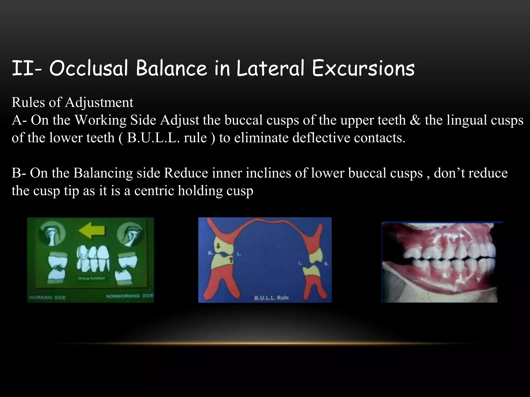 Occlusal adjustments in cd | PPTX | Dental Health | Diseases and Conditions