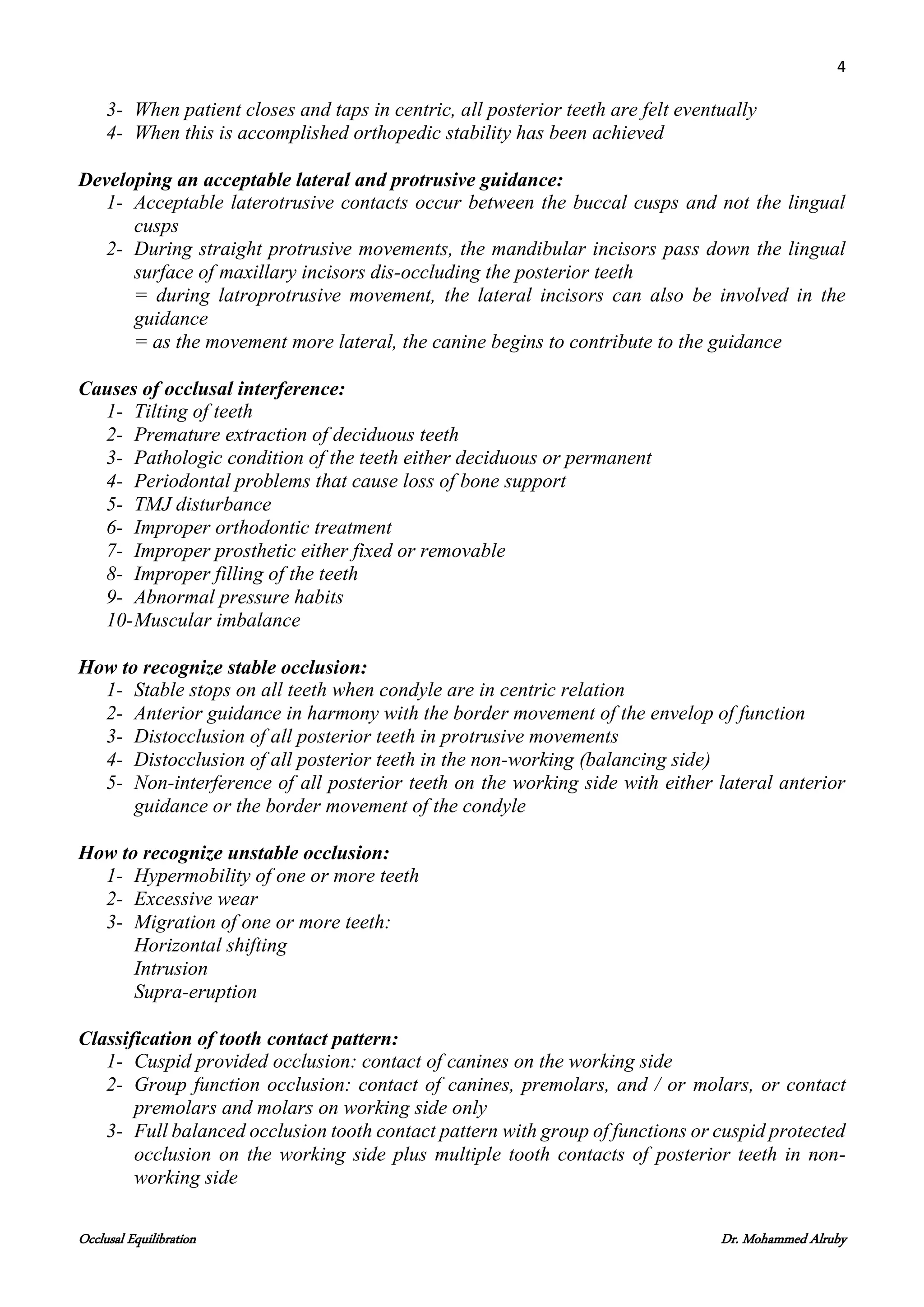 Occlusal Equilibration in orthodontics.. | PDF