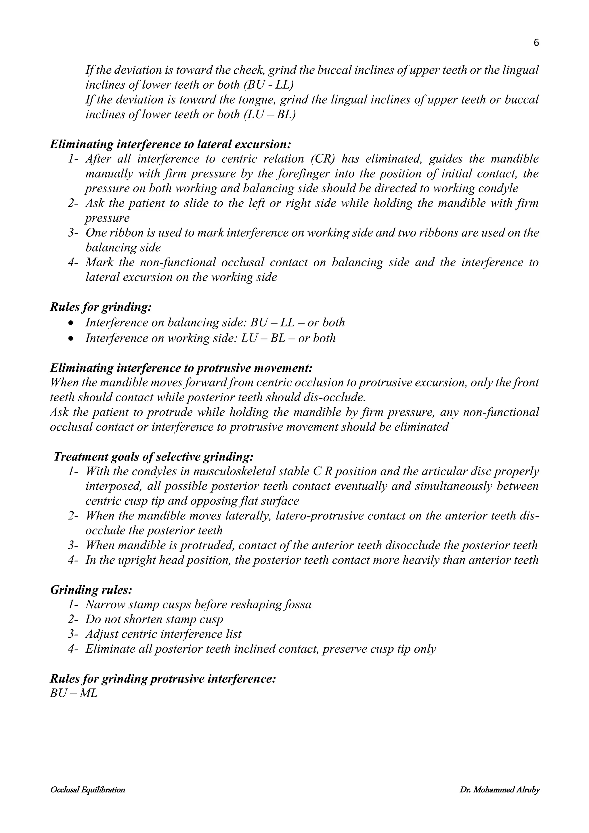 Occlusal Equilibration in orthodontics.. | PDF