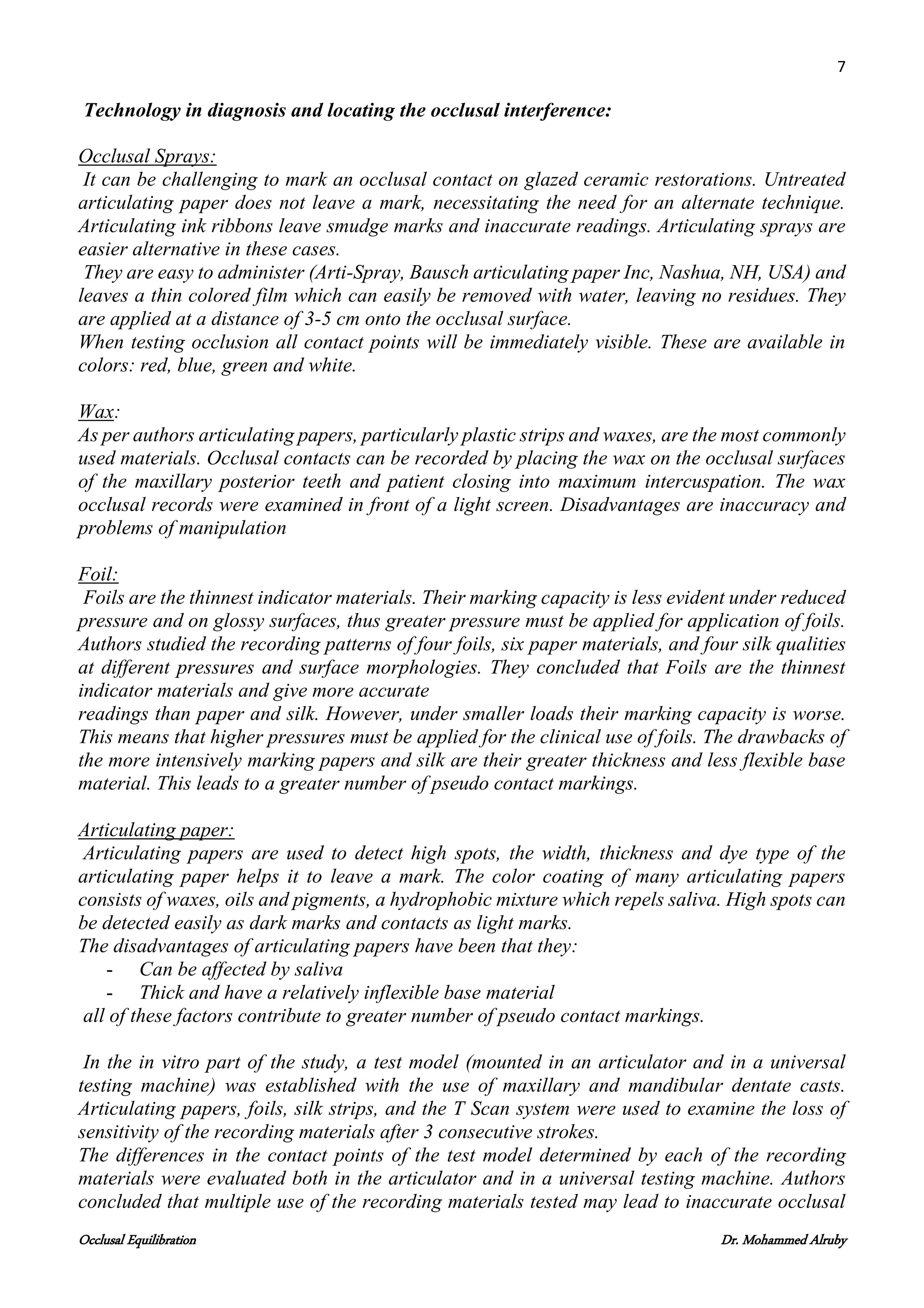 Occlusal Equilibration in orthodontics.. | PDF