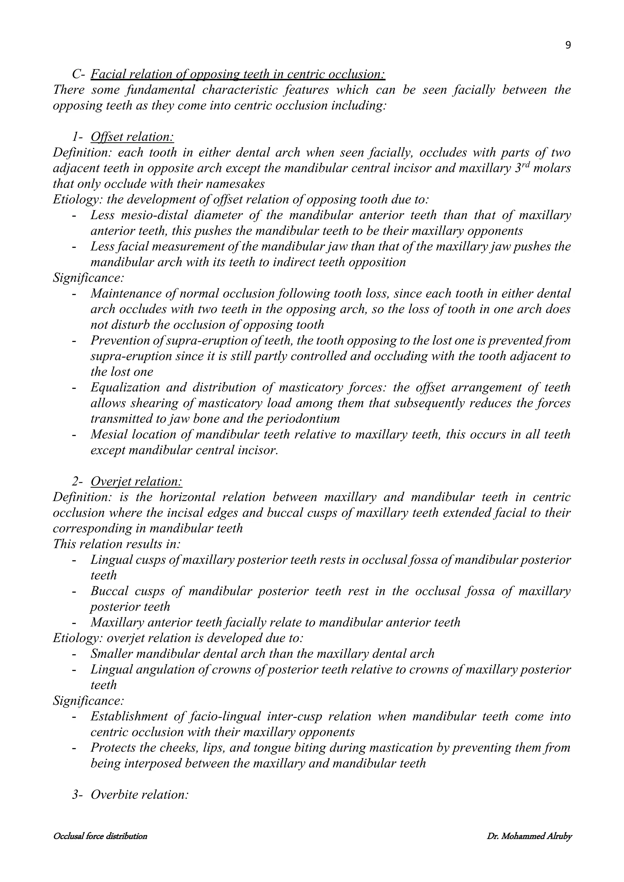 Occlusal force Distribution........... | PDF