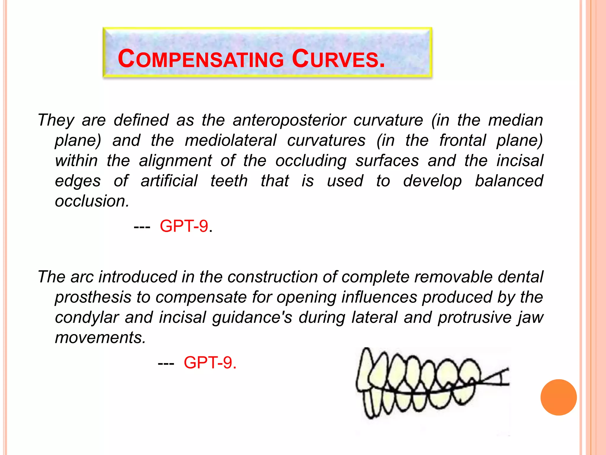 Occlusal planes and compensating curves | PPTX