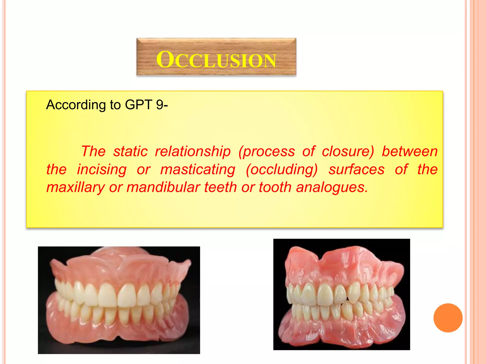 Occlusal planes and compensating curves | PPTX