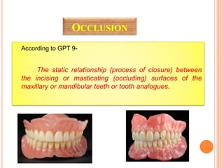 Occlusal planes and compensating curves | PPTX