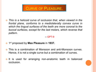 Occlusal planes and compensating curves | PPTX