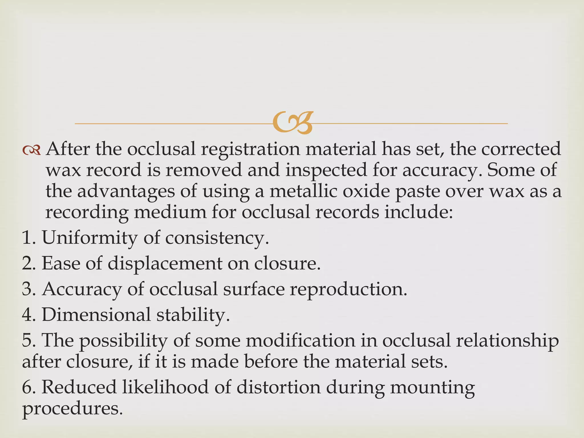 Occlusal relationship for removable partial denture | PPTX