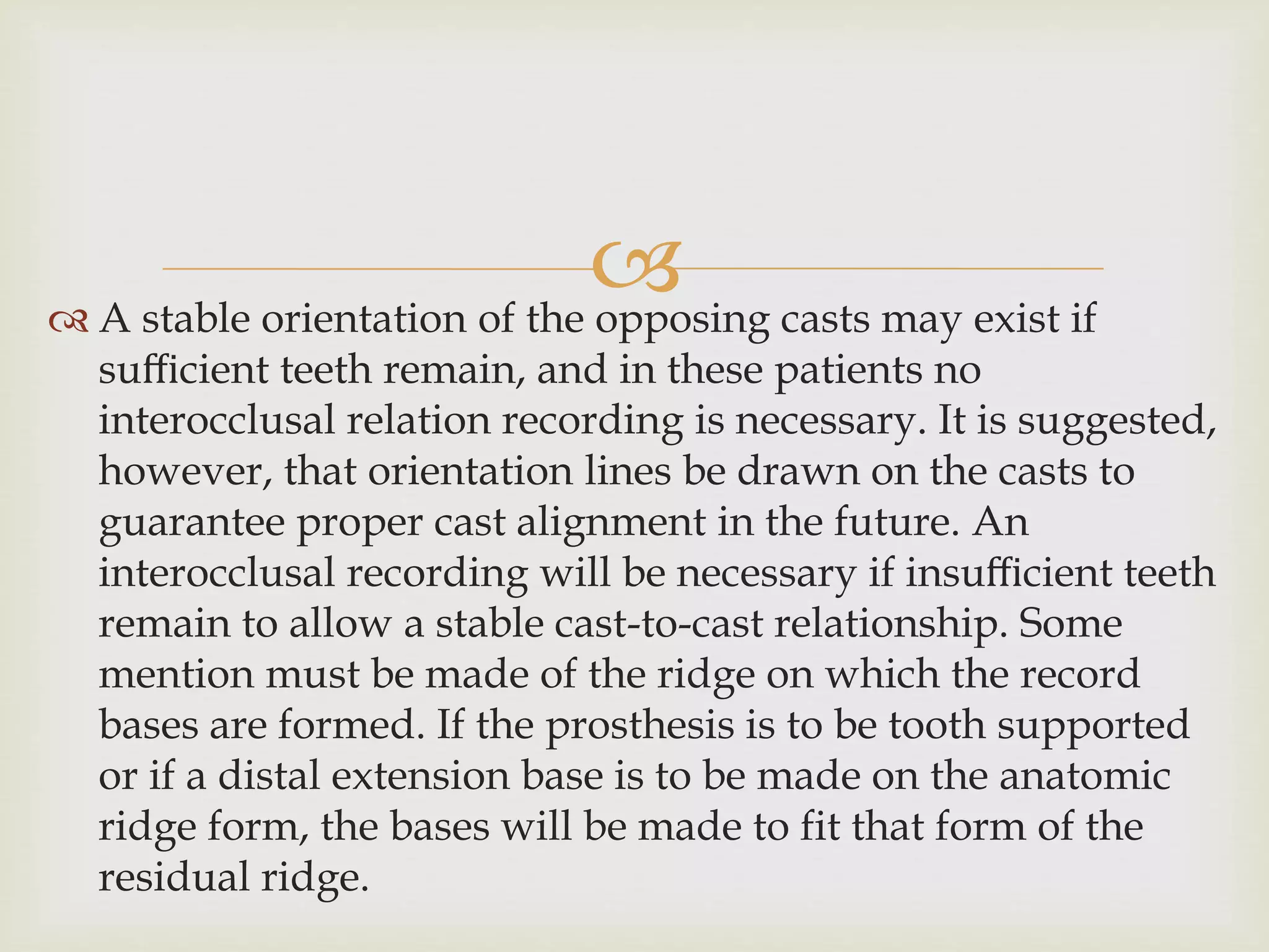 Occlusal relationship for removable partial denture | PPTX