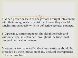 Occlusal relationship for removable partial denture | PPTX