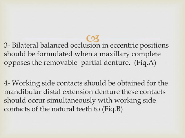 Occlusal relationship for removable partial denture | PPTX | Dental Health | Diseases and Conditions