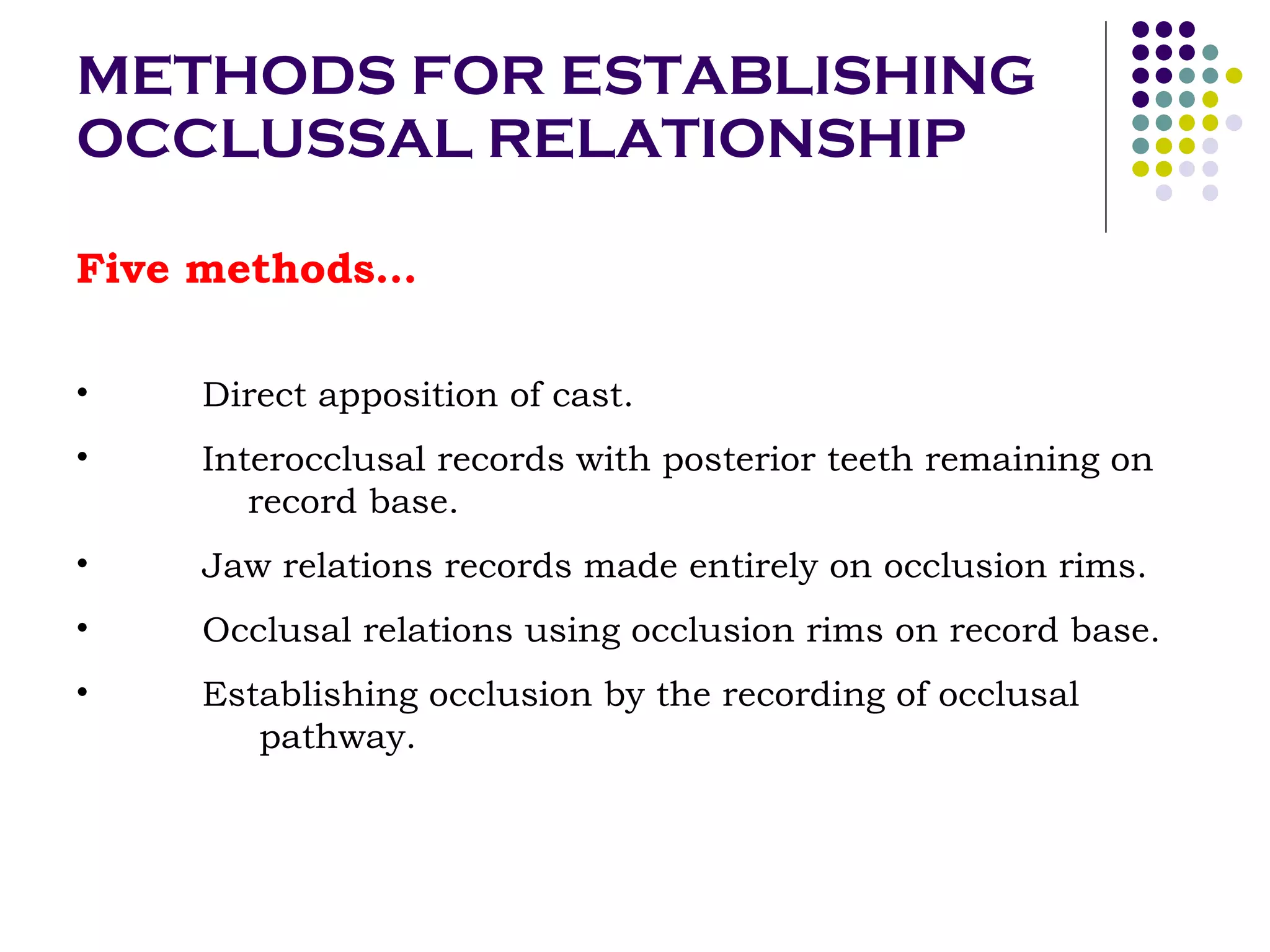 Occlusal relationship in_rpd__prostho_ | PPT