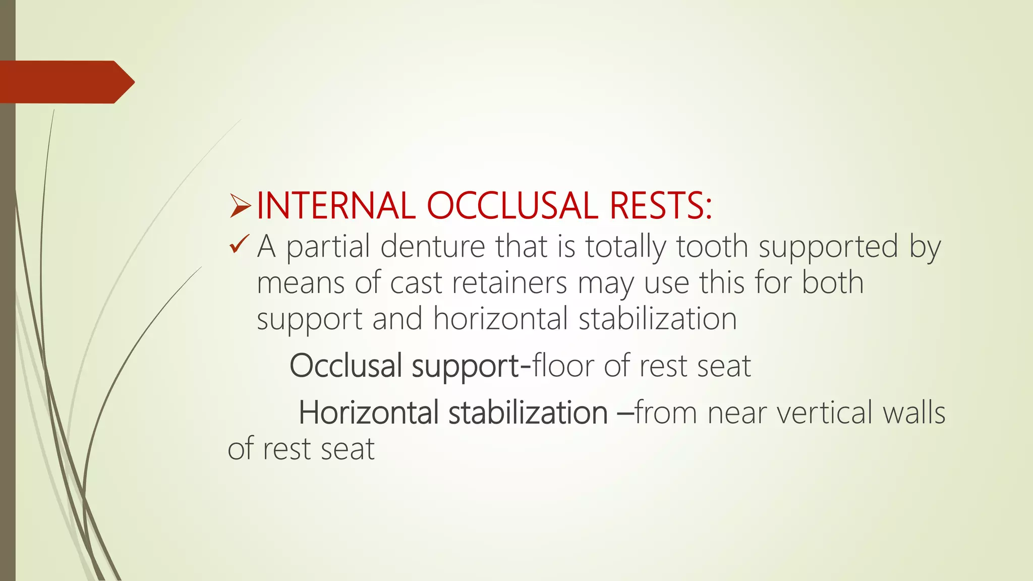 overview of occlusal rests and rest seats | PPTX