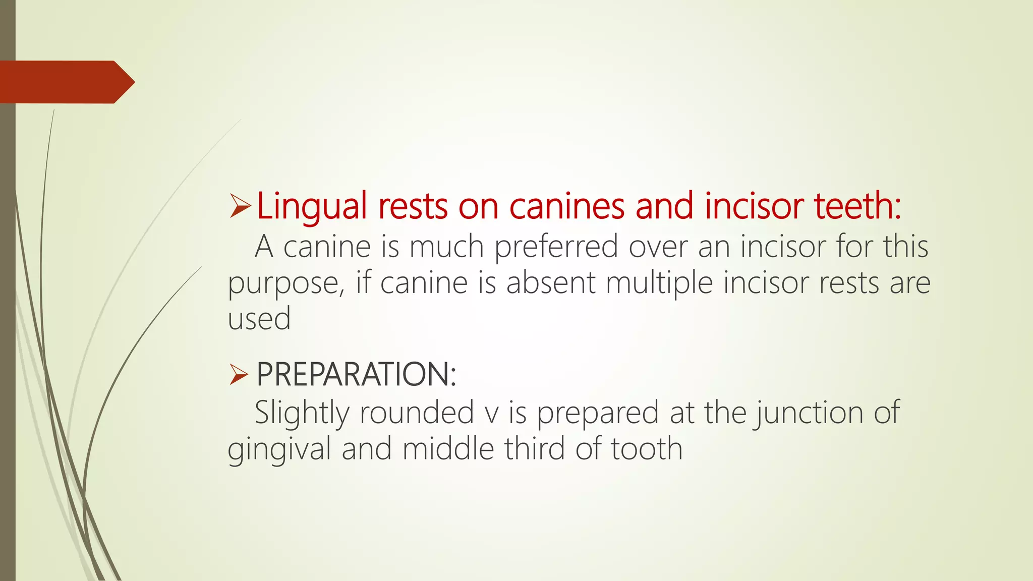 overview of occlusal rests and rest seats | PPTX