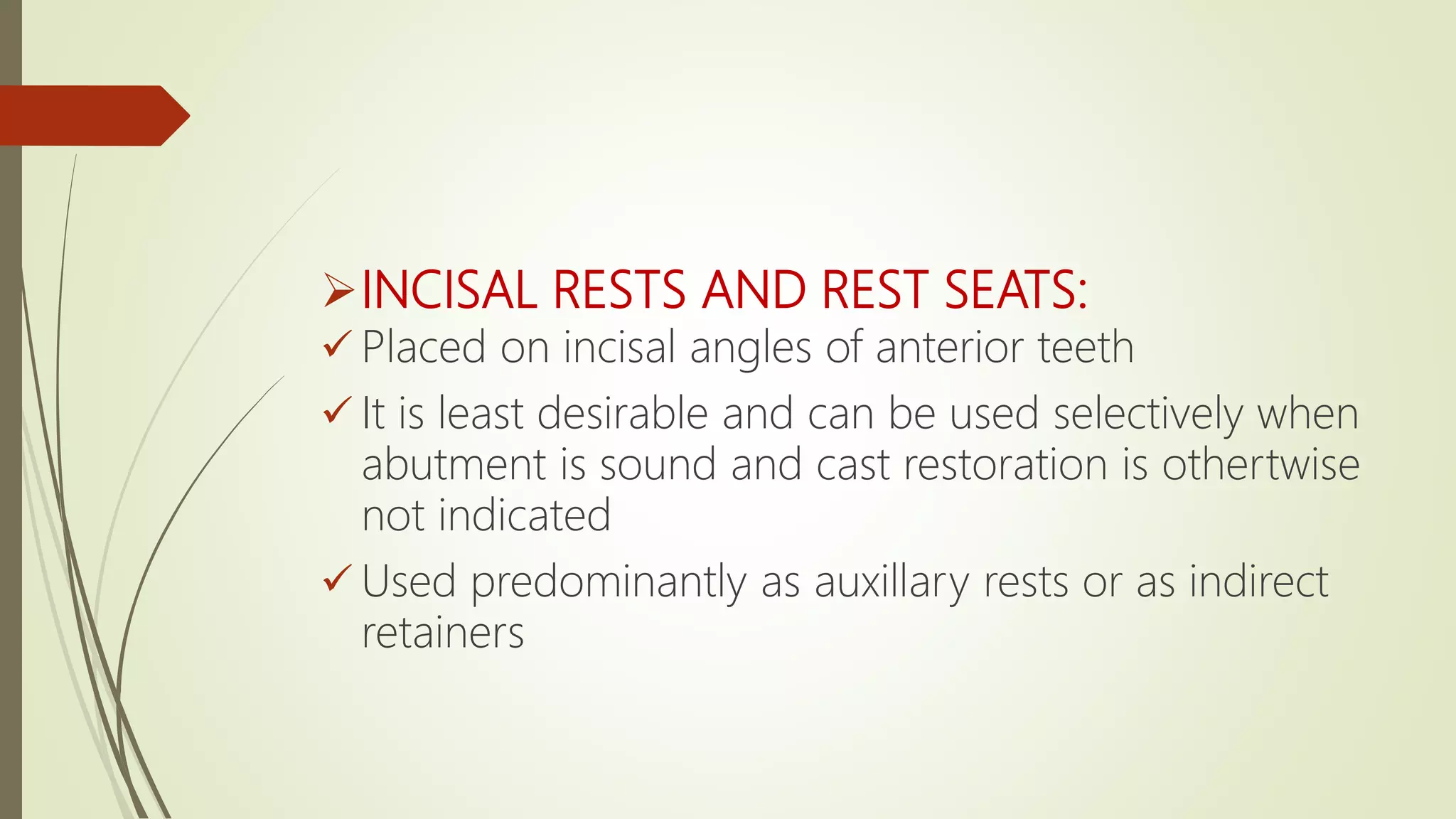 overview of occlusal rests and rest seats | PPTX