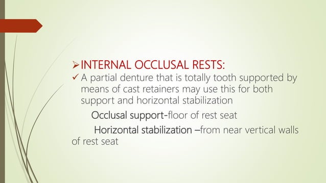 overview of occlusal rests and rest seats | PPTX