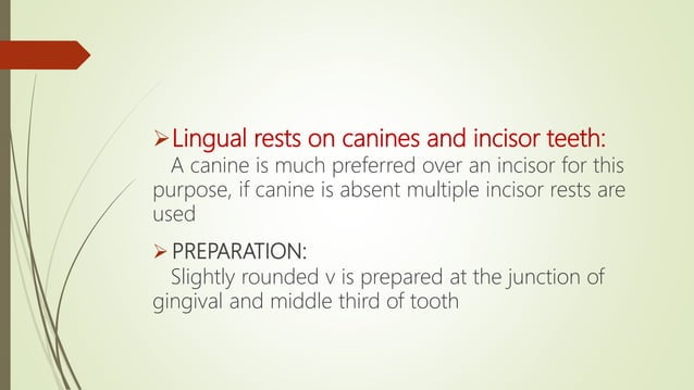 overview of occlusal rests and rest seats | PPTX