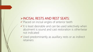 overview of occlusal rests and rest seats | PPTX