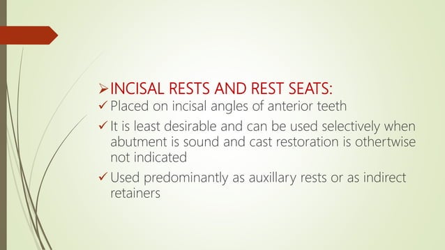 overview of occlusal rests and rest seats | PPTX