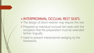 overview of occlusal rests and rest seats | PPTX