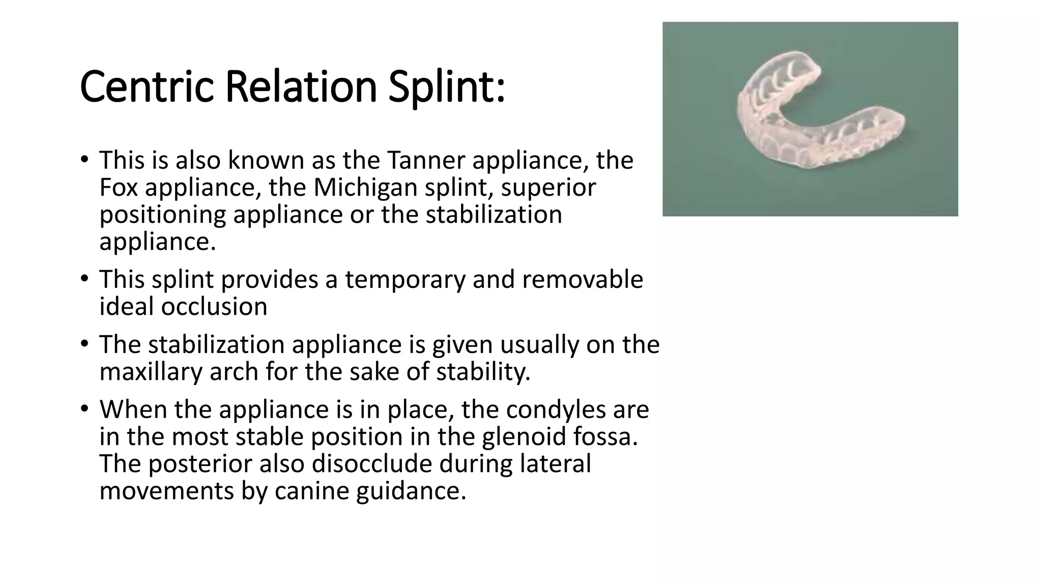 Occlusal splints | PPTX