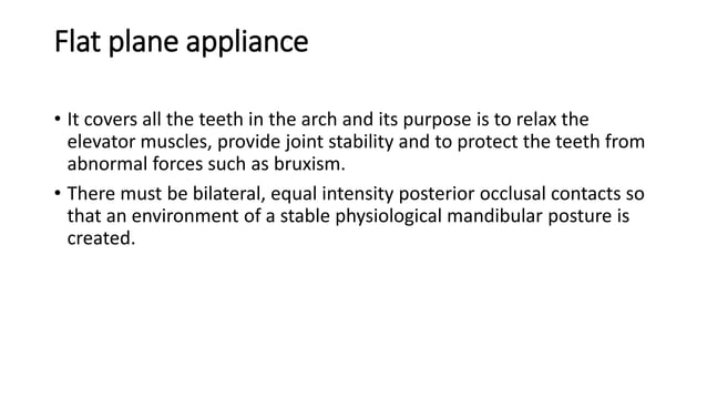 Occlusal splints | PPTX | Physical Therapy | Wellness