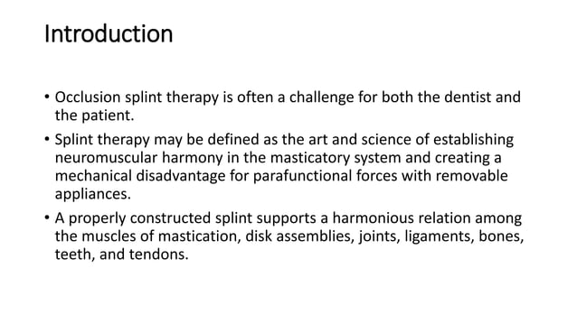 Occlusal splints | PPTX | Physical Therapy | Wellness
