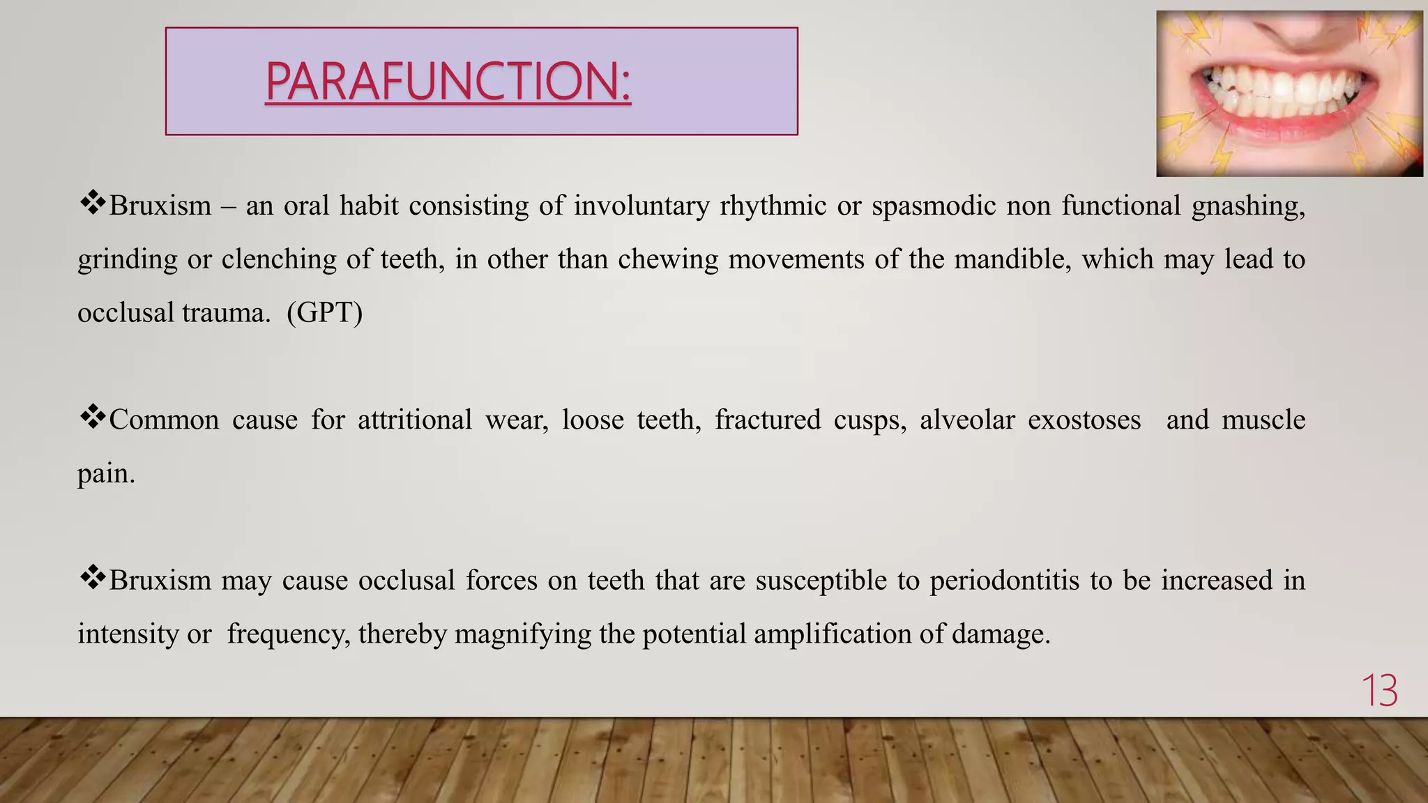 Occlusal evaluation and therapy | PPTX