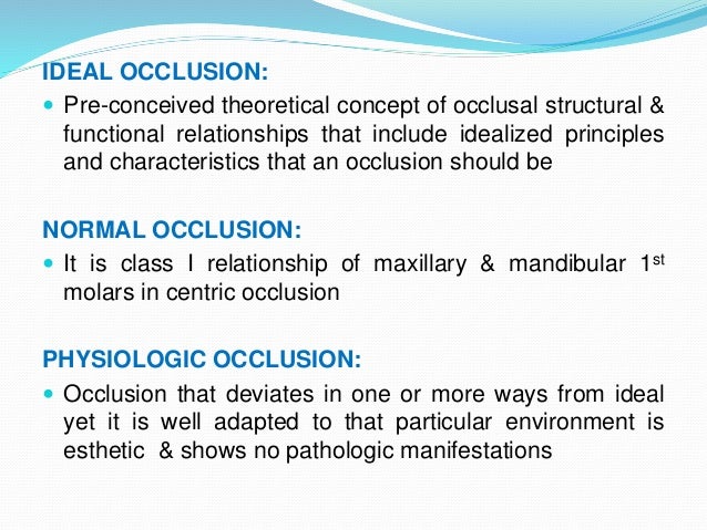 Development Of Occlusion
