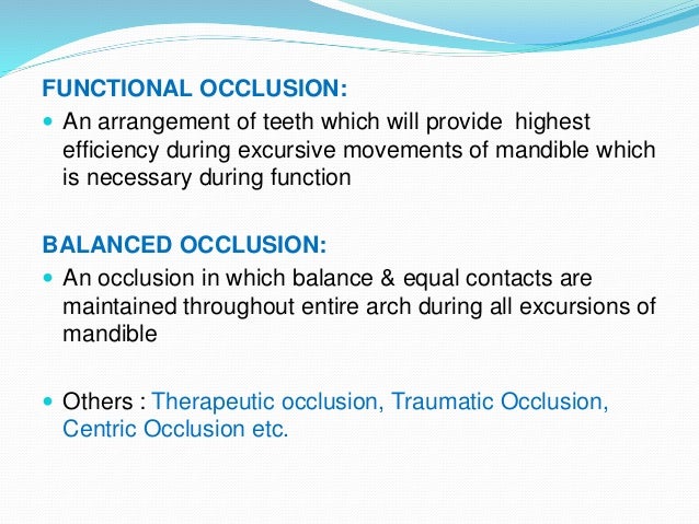 Development of Occlusion